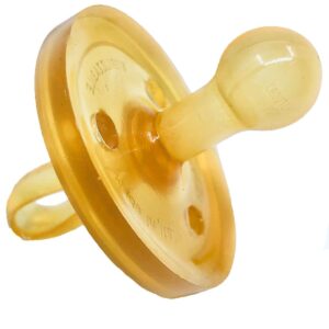 Simply Rubber Baby Pacifiers - Rounded - (6-12 mos) - Natural Rubber Pacifier - Breastfed Babies - Handcrafted in Italy 1 Pack