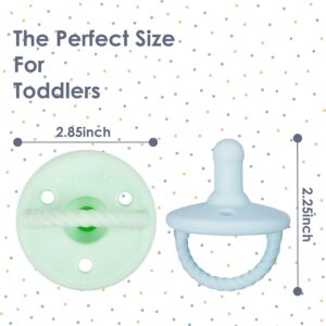 Sweet Child Soothie Pacifiers 0-18 Months, Set of 6 Ultra-Light Silicone Binkies with Collapsible Handle & 3 Air Holes for Added Safety, Best Newborn Pacifiers for Baby Boys Or Girls