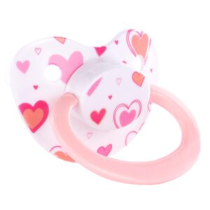 littletude adult sized pacifier dummy for adult babies, large handle, large shield, hearts