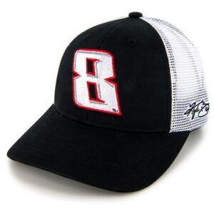 checkered flag sports kyle busch big number 8 white mesh hat black/white