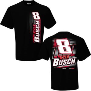 checkered flag sports kyle busch 2023 number 8 tech t-shirt black (as1, alpha, l, regular, regular)