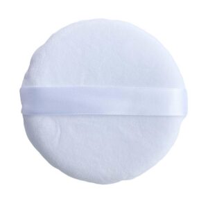 coshine jumbo pure cotton powder puff, 5 inch (13cm) body powder puff applicator for loose mineral powder body powder cosmetic foundation sponges, white(1 piece)