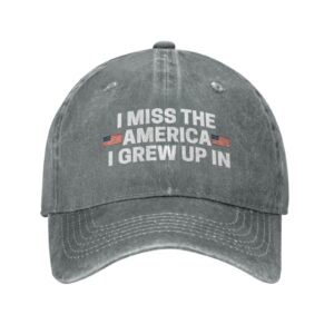 i miss the america i grew up in hat men baseball hat graphic cap gray