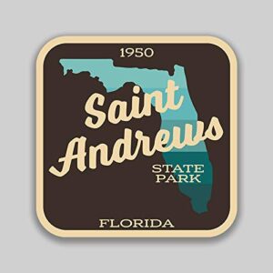 jmm industries saint andrews state park florida vinyl decal sticker car window bumper 2-pack 4-inches by 4-inches premium quality uv protective laminate sps880