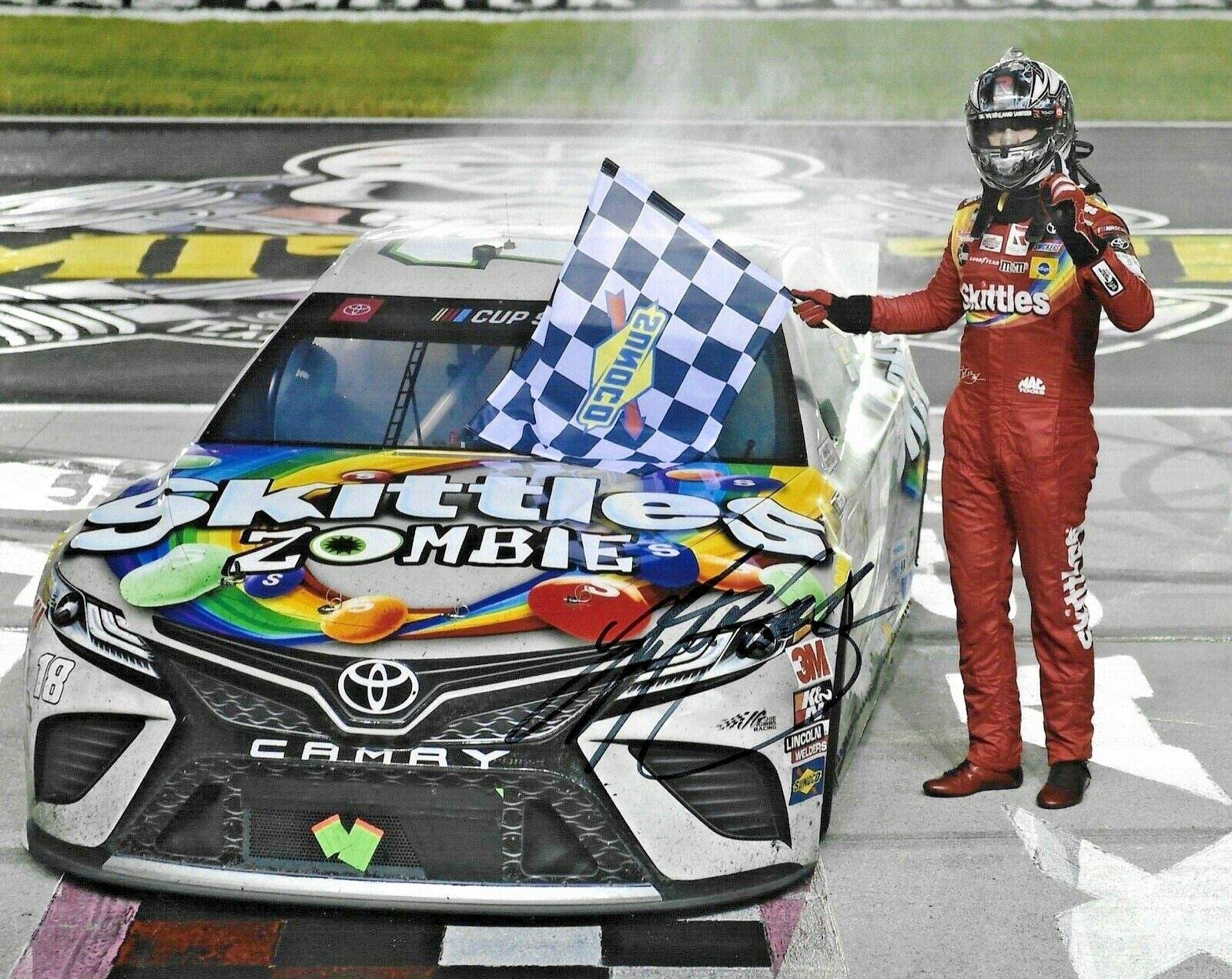 2020 Kyle Busch Zombie Skittles Texas Win Signed Auto 8x10 Photo COA #2 - Autographed NASCAR Photos