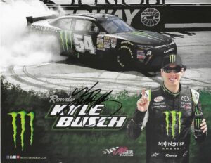 autographed 2014 kyle busch #54 monster racing rowdy official hero card (xfinity series) signed nascar collectible picture 9x11 inch photo with coa