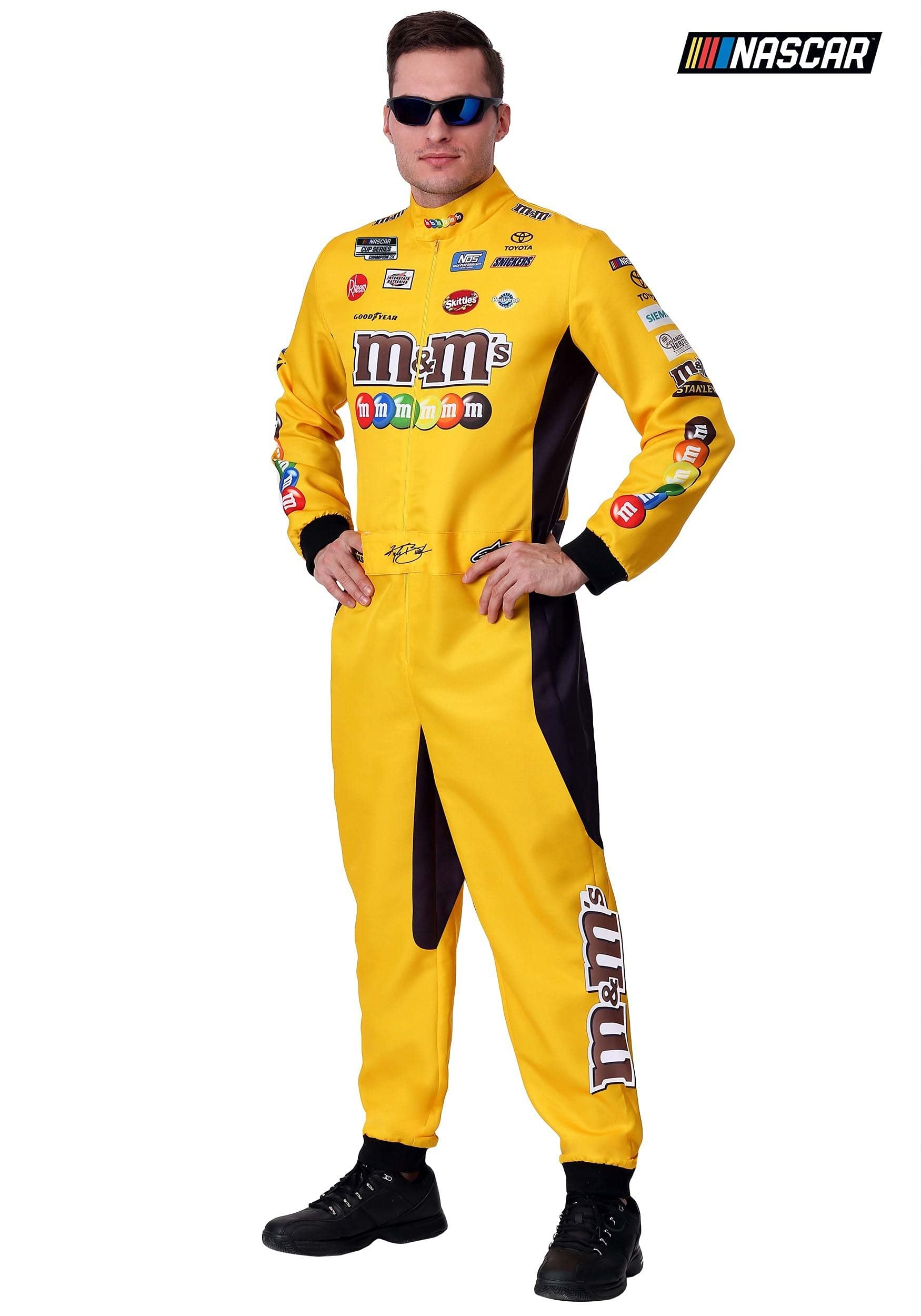 Fun Costumes Uniform Costume of NASCAR Kyle Busch Plus Size 2X Yellow 2X