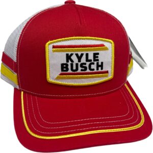 checkered flag sports kyle busch retro patch adjustable hat red