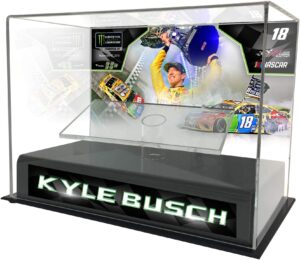 sports memorabilia - kyle busch 2019 monster energy nascar cup series champion 1:24 die cast display case with sublimated plate - nascar display cases logo ''case only''