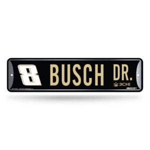 rico industries nascar racing kyle busch metal street sign 4" x 15" home décor - bedroom - office - man cave