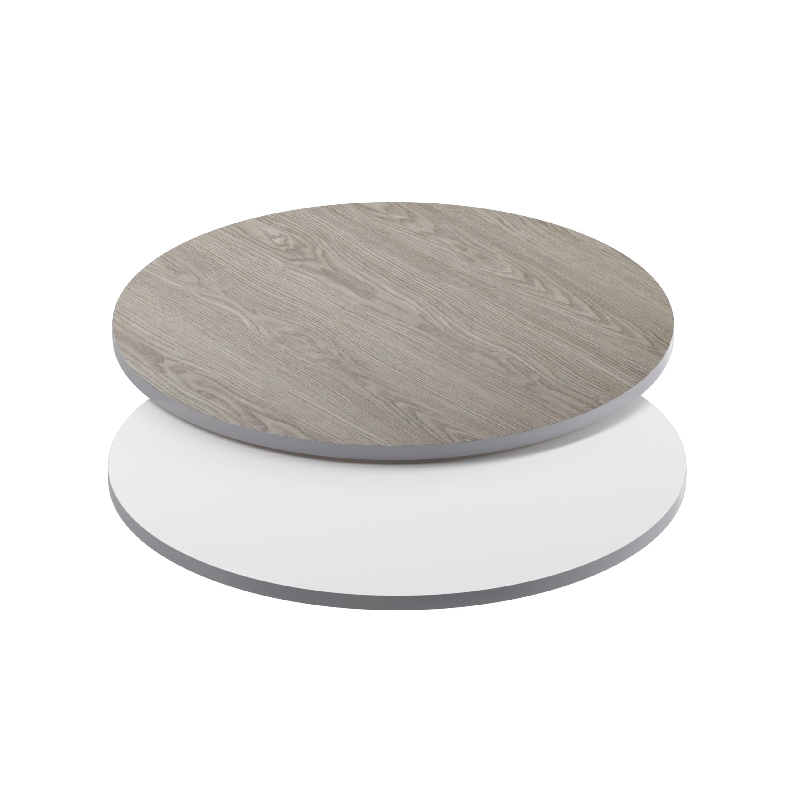 Flash Furniture 36" Round Table Reversible Laminate Top, White/Gray