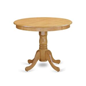 east west furniture ant-oak-tp antique modern kitchen table - a round dining table top with pedestal base, 36x36 inch, oak