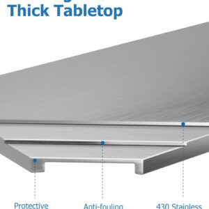 RIEDHOFF Stainless Steel Folding Table, Silver