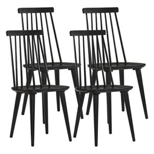 duhome dining chairs set of 4 wood dining room chair black spindle side kitchen room country farmhouse chairs black