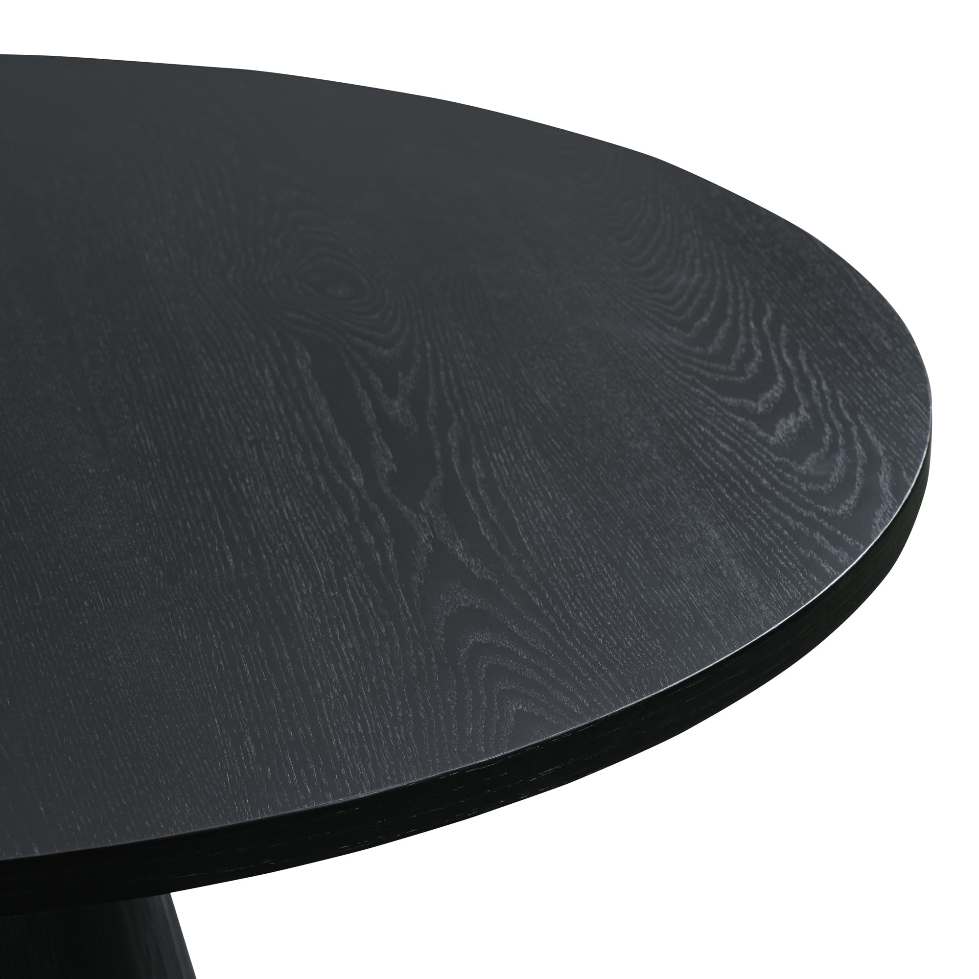 EEBUIHUI Retro Round Dining Table Minimalist Elegant Table for Living Room, Dining Room Mid-Century Rectangular Kitchen Dining Room Table for Dining Room Home Office Meeting Table (Black2)