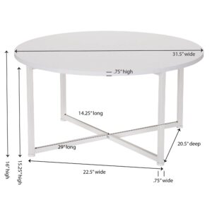 Household Essentials Coffee Table, Scandinavian White