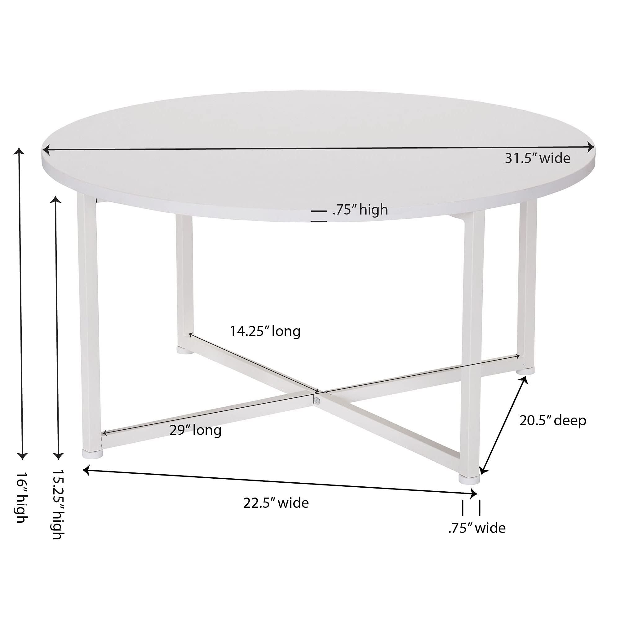 Household Essentials Coffee Table, Scandinavian White