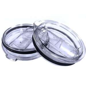 2 replacement lids for stainless steel tumbler travel cup - fits of inner diameter 3.7 to 3.74 inch yeti rambler and others (transparent) (30 oz)