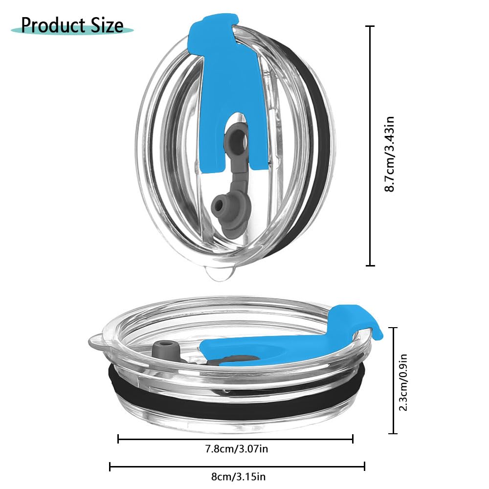 PIVHWIR 2 Pcs Replacement Tumbler Lids, Cover Replacemen Spill-proof Splash Resistant Travel Mug Lid Fits for Inner diameter 3.15 INCH Yeti Rambler, Ozark Trail, Old Rtic（Blue+Pink）（20 OZ）