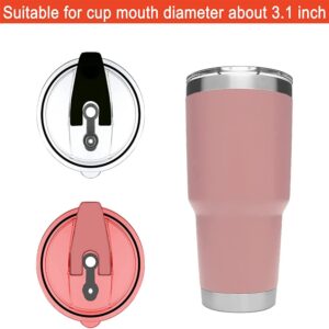 2 pcs Tumbler Replacement Lids,Spill-proof Splash Resistant Straw-friendly Cover,BPA Free & Straw Friendly (20 oz,black&red)