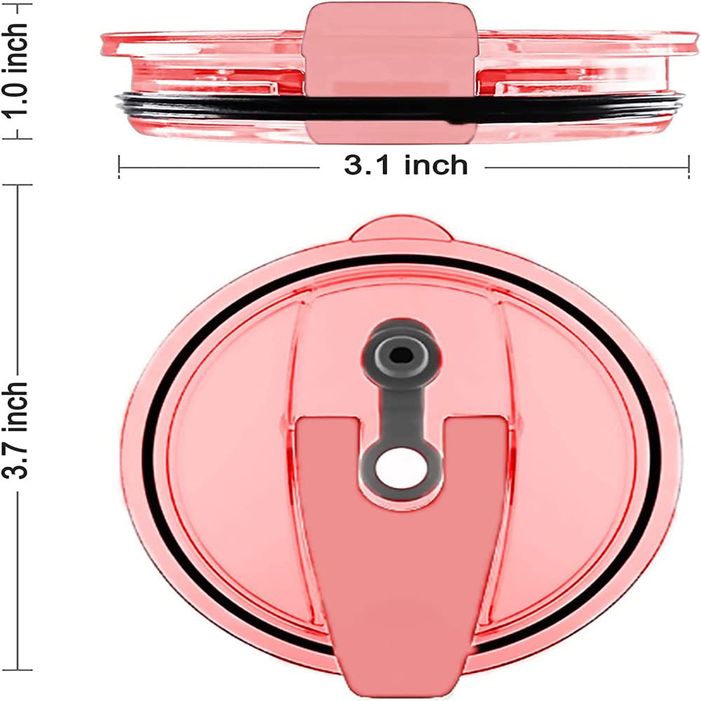 2 pcs Tumbler Replacement Lids,Spill-proof Splash Resistant Straw-friendly Cover,BPA Free & Straw Friendly (20 oz,black&red)