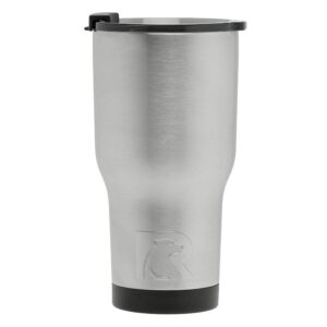 rtic 20 oz insulated tumbler stainless steel coffee travel mug with lid, spill proof, hot beverage and cold, portable thermal cup for car, camping