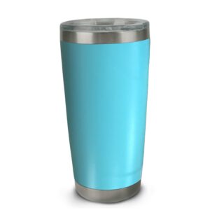 ihtisab stainless steel tumbler, 20 oz stainless steel vacuum insulated tumbler, there are two layers, reusable stainless steel travel drinking mug with mag slider lid, coffee cups (light blue)