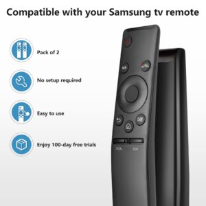 Universal Replacement for Samsung-TV-Remote Control,Compatible with All Samsung Smart Frame Curved QLED TVs 【Pack of 2】