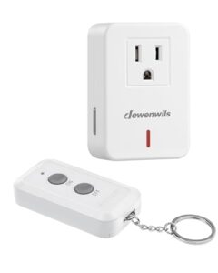 dewenwils indoor remote control outlet, expandable remote light switch kit, wireless on off power switch, 100ft rf range, compact design, white