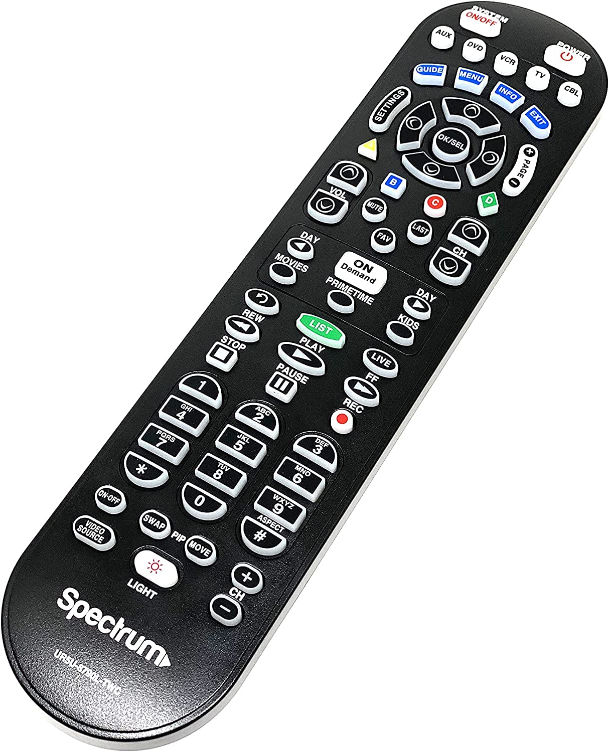 Charter Spectrum TV Remote Control TIME Warner CLIKR-5 UR5U-8780L New | Compatible with Time Warner, Brighthouse and Charter Cable Boxes | keypad backlighting red Illumination