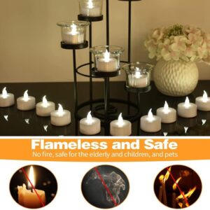 Jialine Flameless Led Tea Lights Candle with Remote Control,Long Lasting Battery Operated Led Tealight Candles with 2/4/6/8 H Timer for Seasonal &Festival Celebration (Warm White 12 Pack)