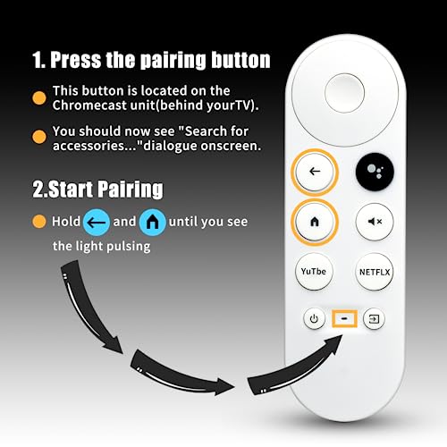 Replacement Voice Remote Control for Google Chromecast 4K Snow Snow Streaming Media Player G9N9N GA01409-US GA01919-US GA01920-US GA01923-US (Remote Control Only)