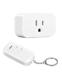 dewenwils indoor remote control outlet, wireless remote light switch, no interference remote outlet switch, no wiring, 15a/1875w, 100ft rf range, compact design, programmable