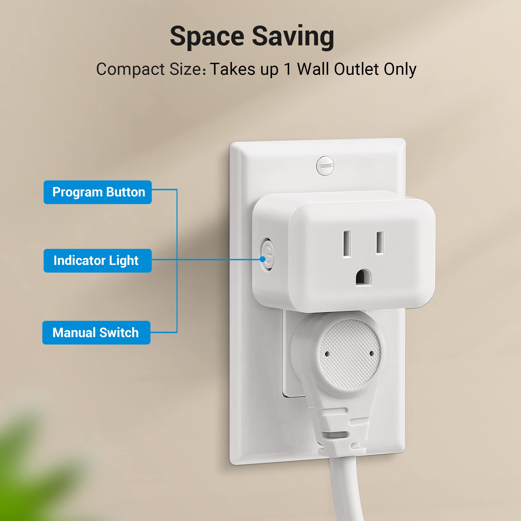 DEWENWILS Wireless Remote Control Outlet, Programmable and Expandable Electrical Outlet Switch, 100FT Range, 125V/15A/1875W Wireless Remote Light Switch, FCC Listed, 2 Remote and 5 Outlets