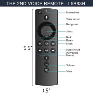 TV Remote Control Replacement for L5B83H Stick 2nd Gen, Remote Control LY73PR E9L29Y with Voice(Include TV Control) (Black)