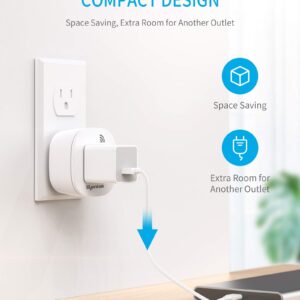 Syantek Remote Control Outlet Wireless Light Switch for Household Appliances, Expandable Remote Light Switch Kit, Up to 100 ft Range, FCC Certified, ETL Listed, White (5 Outlets + 2 Remotes)