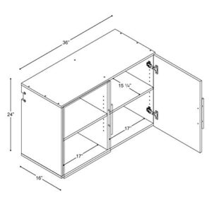 Prepac HangUps Upper Storage Cabinet - Elegant and Spacious Wall Cabinets to Maximize Your Storage, 36" Size, Classic White Finish