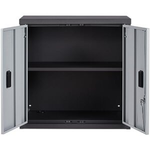 VEVOR Metal Garage Locker Mounted 26" Small Tool Chest 240 LBS Loading Capacity Adjustable Shelf Magnetic Door File for Warehouse Office Home Black