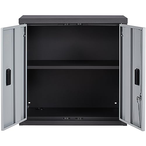 VEVOR Metal Garage Locker Mounted 26" Small Tool Chest 240 LBS Loading Capacity Adjustable Shelf Magnetic Door File for Warehouse Office Home Black