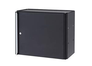 trinity 24 inch garage storage cabinet, 22 gauge steel, wall-mount, adjustable shelf and reversible door for tools, cleaning supplies, and more, black