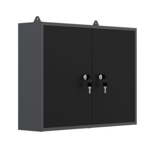 jzd metal storage hanging cabinets, steel wall mounted garage tool cabinet, black & grey