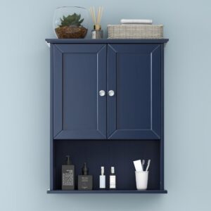 vanirror bathroom wall cabinet blue over toilet storage cabinets 24x30 in above toilet wood medicine cabinets wall mounted bathroom cabinet with 2 door & adjustable shelf