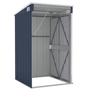 Wall-Mounted Metal Storage Shed for Outdoor, Outdoor Storage Shed with Lockable Doors, Utility Tool Shed Storage Cabinet for Garden, Backyard, Patio, Outside use, Anthracite 46.5"x39.4"x70.1" Steel