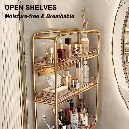 FZYUAN Bathroom Wall Cabinet Metal Medicine Cabinet Bathroom Cabinet Wall Mounted Over The Toilet Storage Cabinet Hanging Cabinet for Bathroom Livingroom Kitchen Cupboard,2 Level