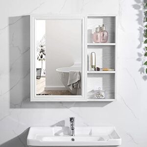 zayen bathroom mirror cabinet, bathroom mirror cabinet toilet wall-mounted storage cabinet with 3 tier shelves shelf metal vanity mirror box cabinet