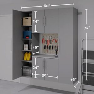 Prepac HangUps Work Storage Cabinet Set Q-4pc, 60 in. W x 72 in. H x 16 in. D, Light Gray, 30 Cubic Feet