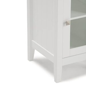 SIMPLIHOME Acadian 56" H x 16" W Transitional Bath Storage Tower Bath Cabinet in Pure White, For the Bathroom