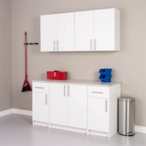 Home Square 2 Piece Wood Wall Cabinet Set in White