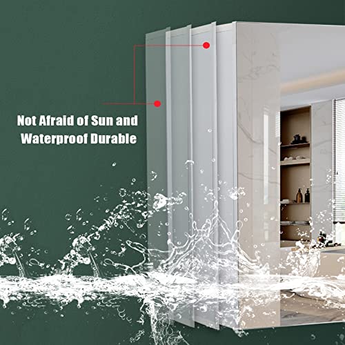 ROLTIN Bathroom Mirror Cabinet Wall Mounted Locker Bathroom Mirror with Shelf Metal Mirror Cabinet Wall Cabinet (White 60 * 68 * 12CM)