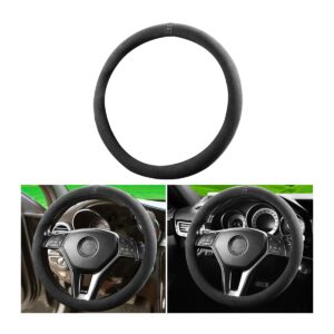 besulen steering wheel cover, anti-slip and breathable, warm in winter and cool in summer, 15 inch car steering wheel protector with grid of the correction marker for men women